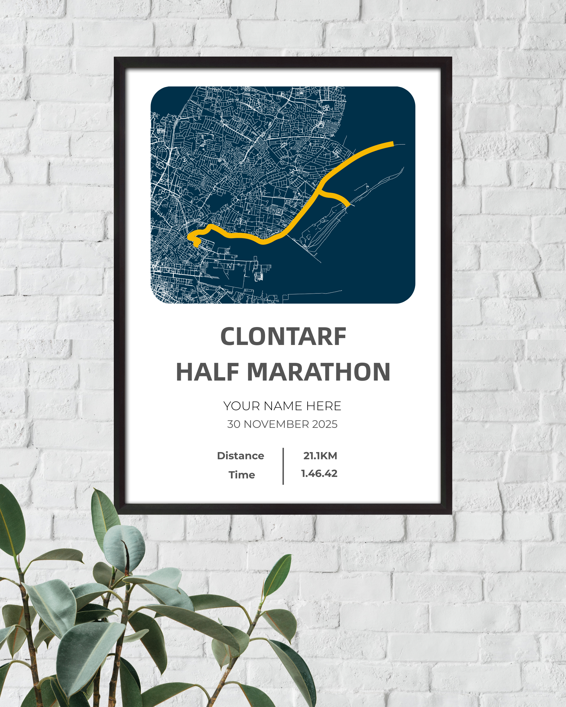 Clontarf Half Marathon (Nov 2025) – Milestone Maps
